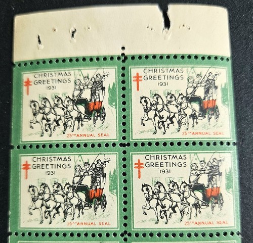 U.S. Christmas Seal Stamp Booklet, Sheet of 10 Stamps, 1931 , WX62h ...