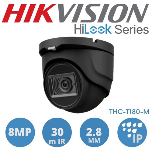 HIKVISION 4K CCTV CAMERA 8MP FIXED MINI TURRET IP67 30M IR 2.8 LENS THC ...