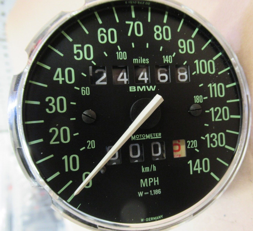 BMW Airhead 1.186 /7 Motometer Speedometer 24k miles Works D | eBay
