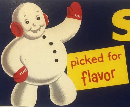 Antique Vintage 1950s Snoboy Crate Label, Los Angeles, CA, Snowman ...