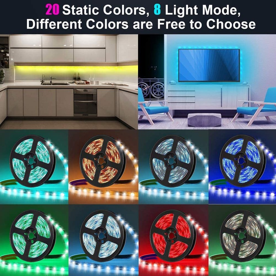 16.4ft LED Strip 3528 2835 3014 5050 5054 5630 5730 7020 SMD Flexible ...