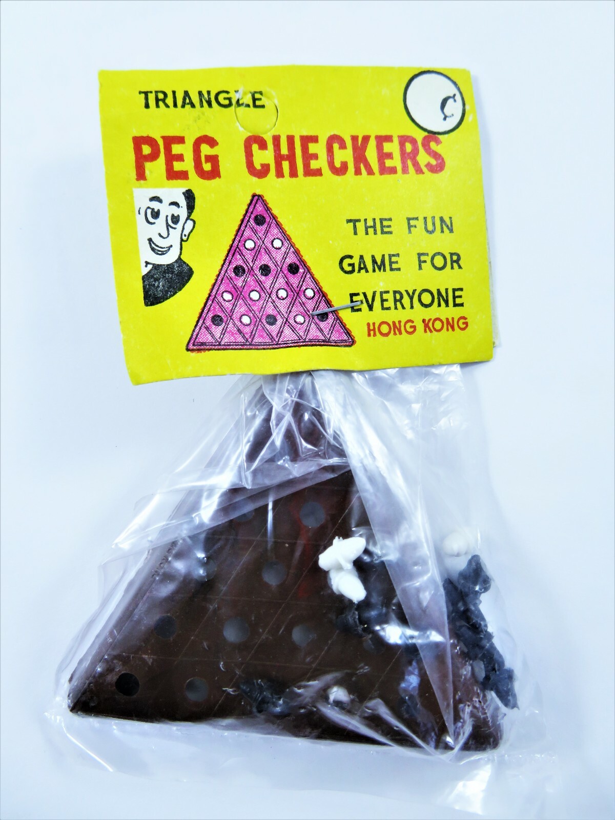 Vintage 1960s Triangle Peg Checkers Miniature Toy Game Sealed Package ...