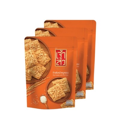 3x CHAO SUA Jasmine Rice Cracker with Pork Floss Thai Snack Party ...