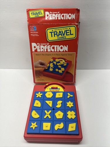 Vintage Travel Perfection Board Game 1990 Milton Bradley Complete With ...