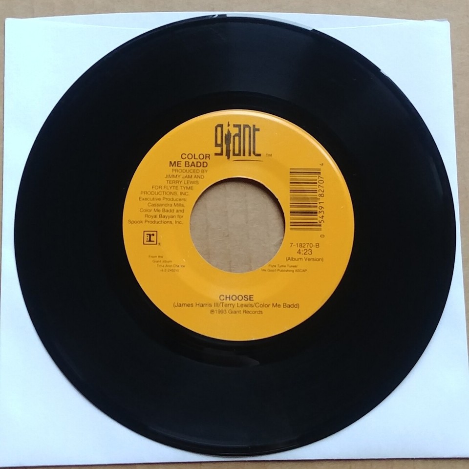COLOR ME BADD Choose 45 7" HIP HOP SWING R&B Record Vinyl 1993 Reprise ...