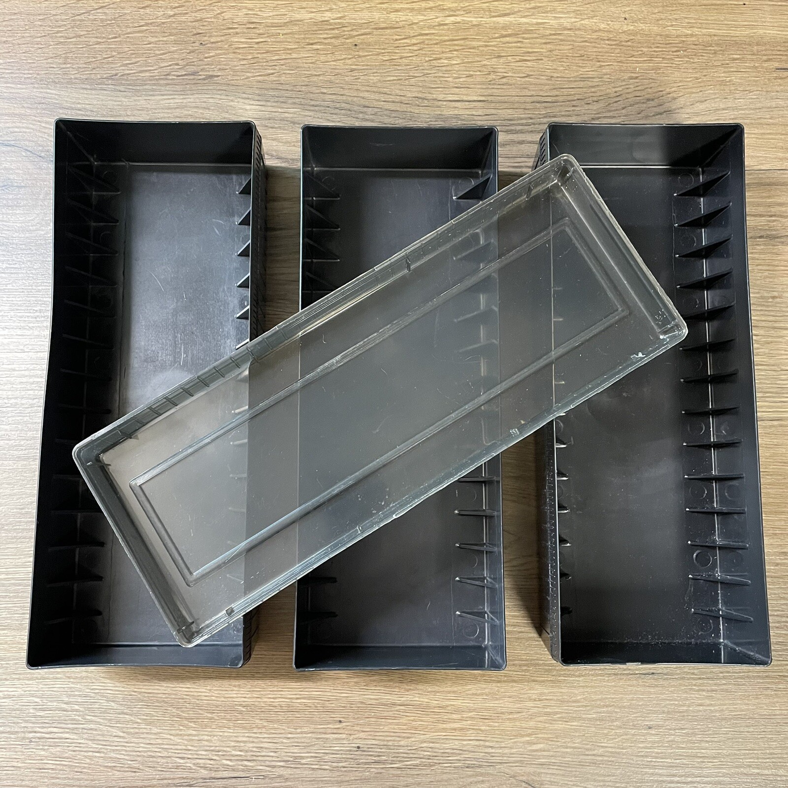 3 - Cassette Tape Holder Slot Storage Box Plastic Tray Rack (15 Tapes ...