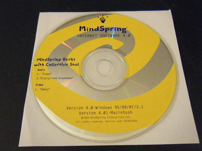 MindSpring Internet Software 4.0 Rocks w/Collective Soul (PC, 1999 ...