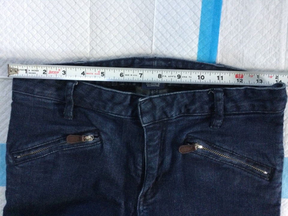 LADIES RALPH LAUREN SPORT DENIM JEANS ZIP PKTS, SNAP ANKLE INNER LEG ...