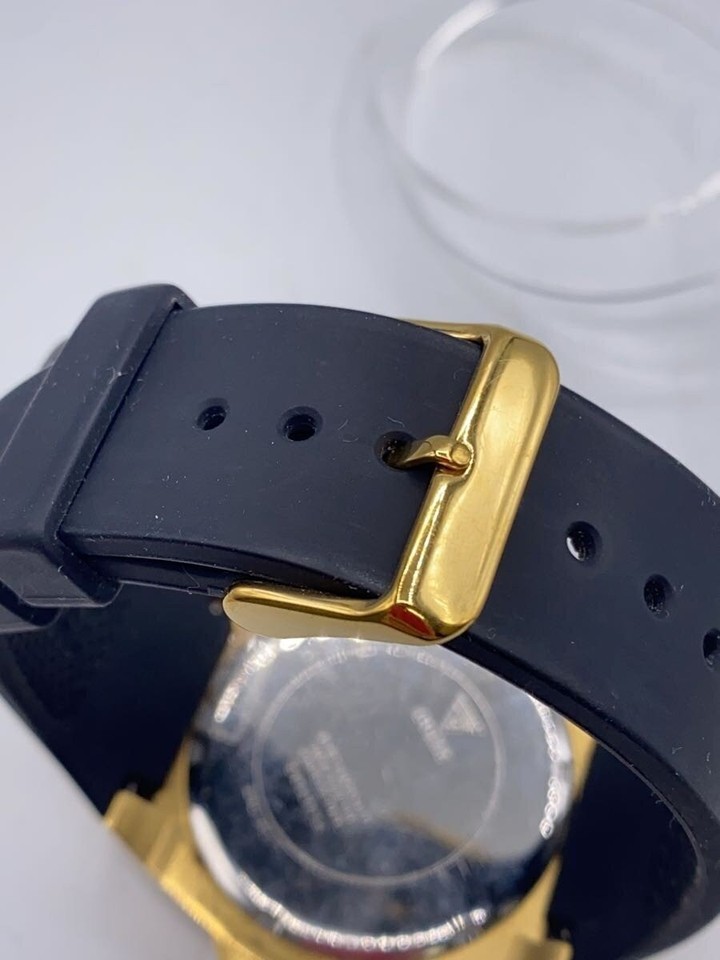 GUESS quartz watch/analog/rubber/GLD/BLK/GW0208G2 Authentic From Japan ...