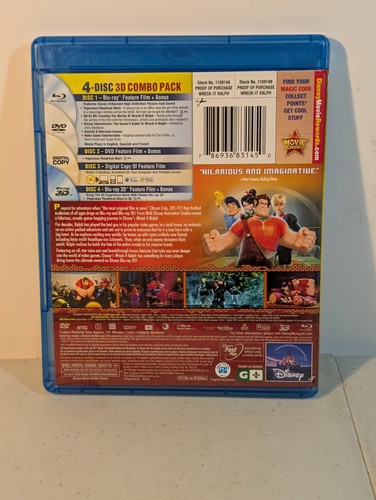Wreck it Ralph Ultimate Collector's Edition Blu-ray Blu-ray 3d DVD | eBay