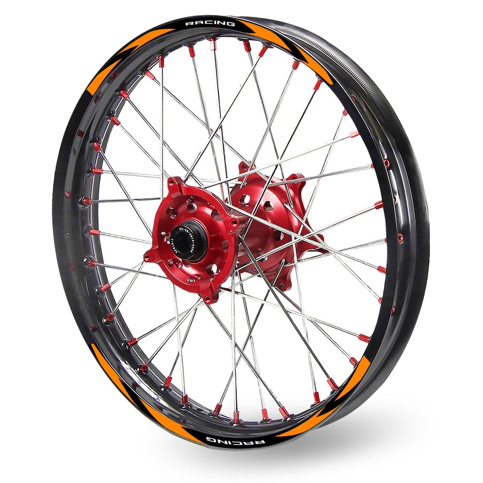 Red 21" 19" R01B Dirt Bike Wheel Stickers For Honda CR 500 95-17 16 15 ...