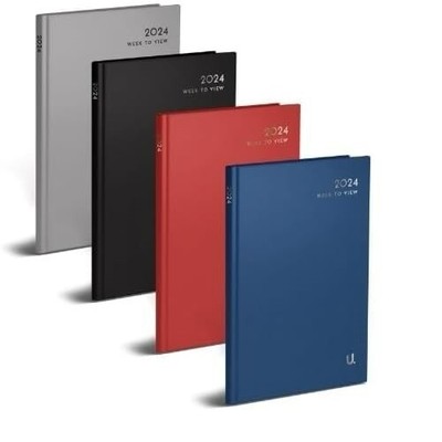 12x A5 Week to view Diaries ( half page weekend ) Diary Grey, Black ...