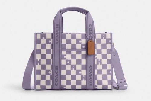 NWT Coach Smith Tote With Checkerboard Print CR101 Light Violet Purple ...