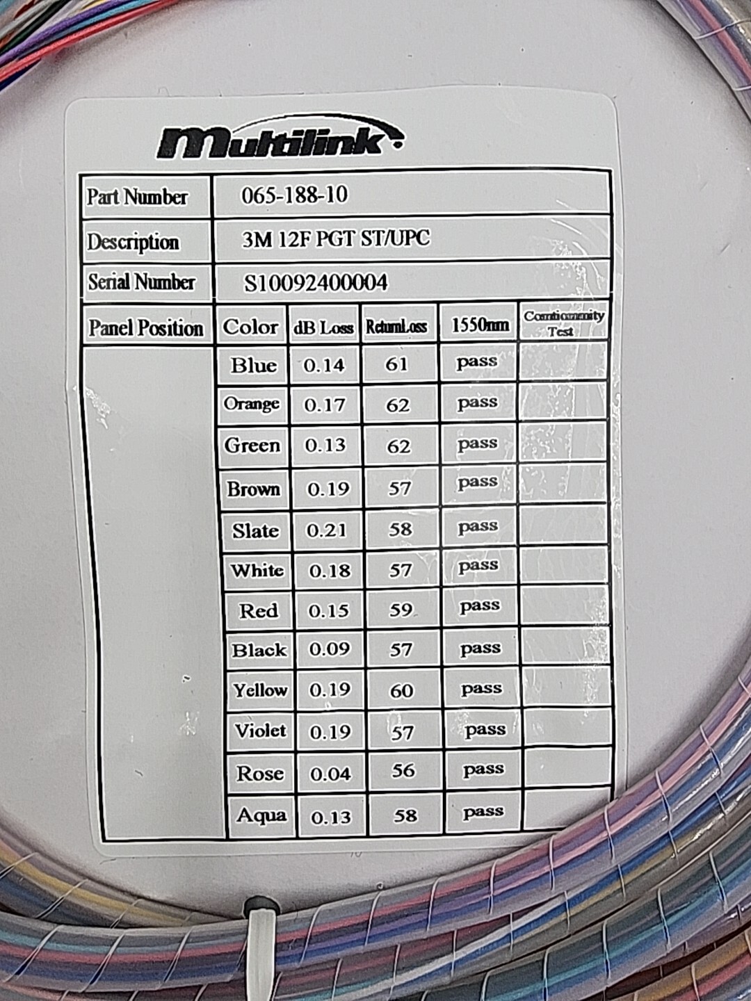 3M 12x Fiber ST UPC Single Mode Fiber Optic Optical Pigtail Cable Cord Multilink | eBay