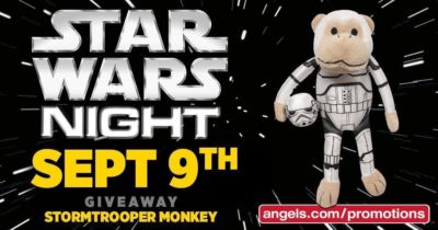 MLB LOS ANGELES ANGELS STORMTROOPER RALLY MONKEY SGA 9/9/16 NEW | eBay