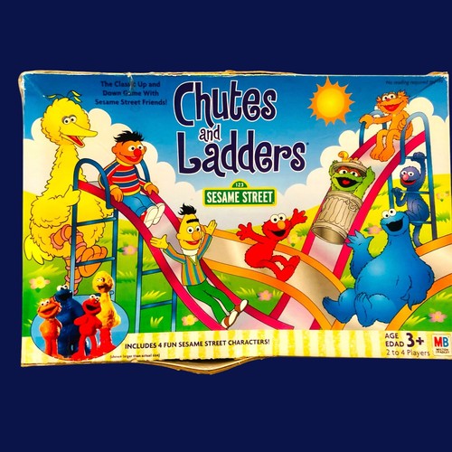 Sesame Street Chutes And Ladders COMPLETE Board Game Milton Bradley ...