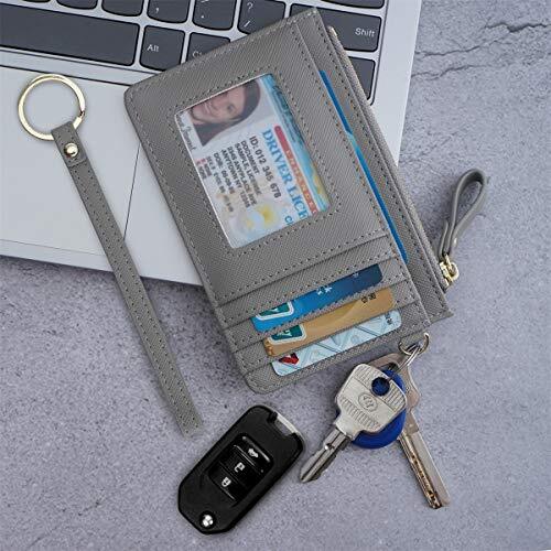 Women Slim RFID Card Case Holder Wristlet Zip ID Case Wallet Small ...