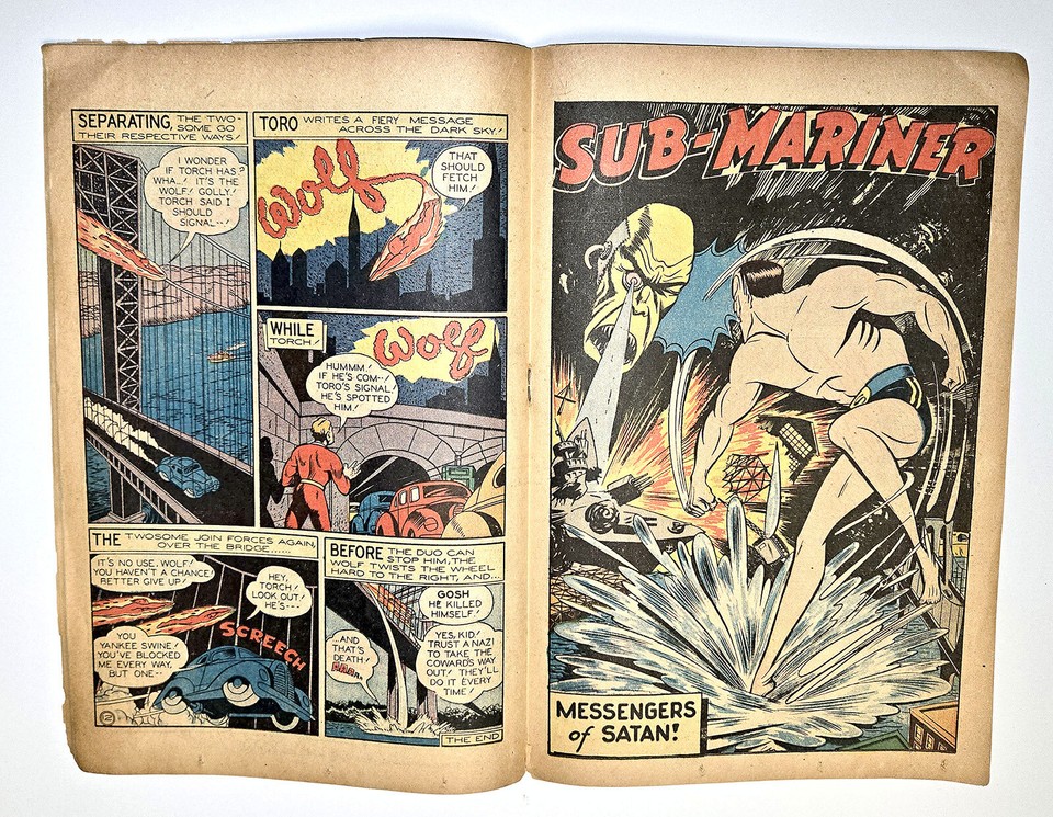 Daring Comics #9 - 1944 - Timely Comics - COVERLESS - Human Torch - Sub ...