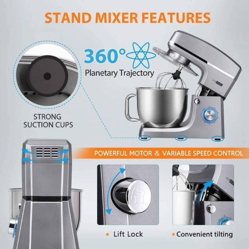 Stand Mixer 6QT 7.5QT 6/10-Speed 660W Tilt-Head Kitchen Electric Food ...