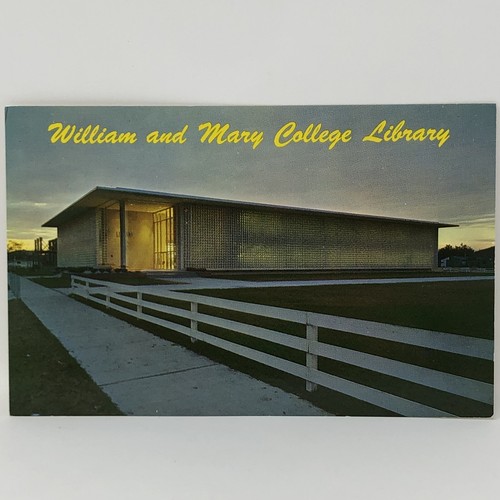 The College of William and Mary In Norfolk Virginia Library Vintage ...