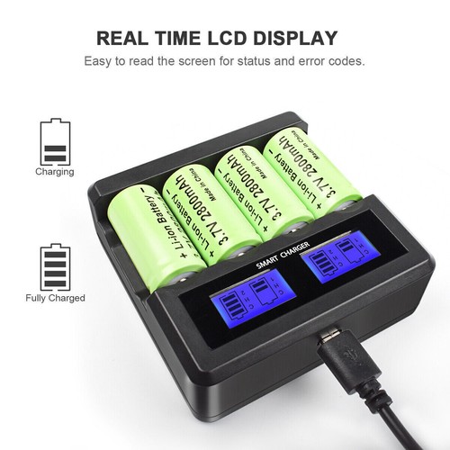 2800mAh Lithium Batteries CR123A CR123 Rechargeable Li-ion Battery ...