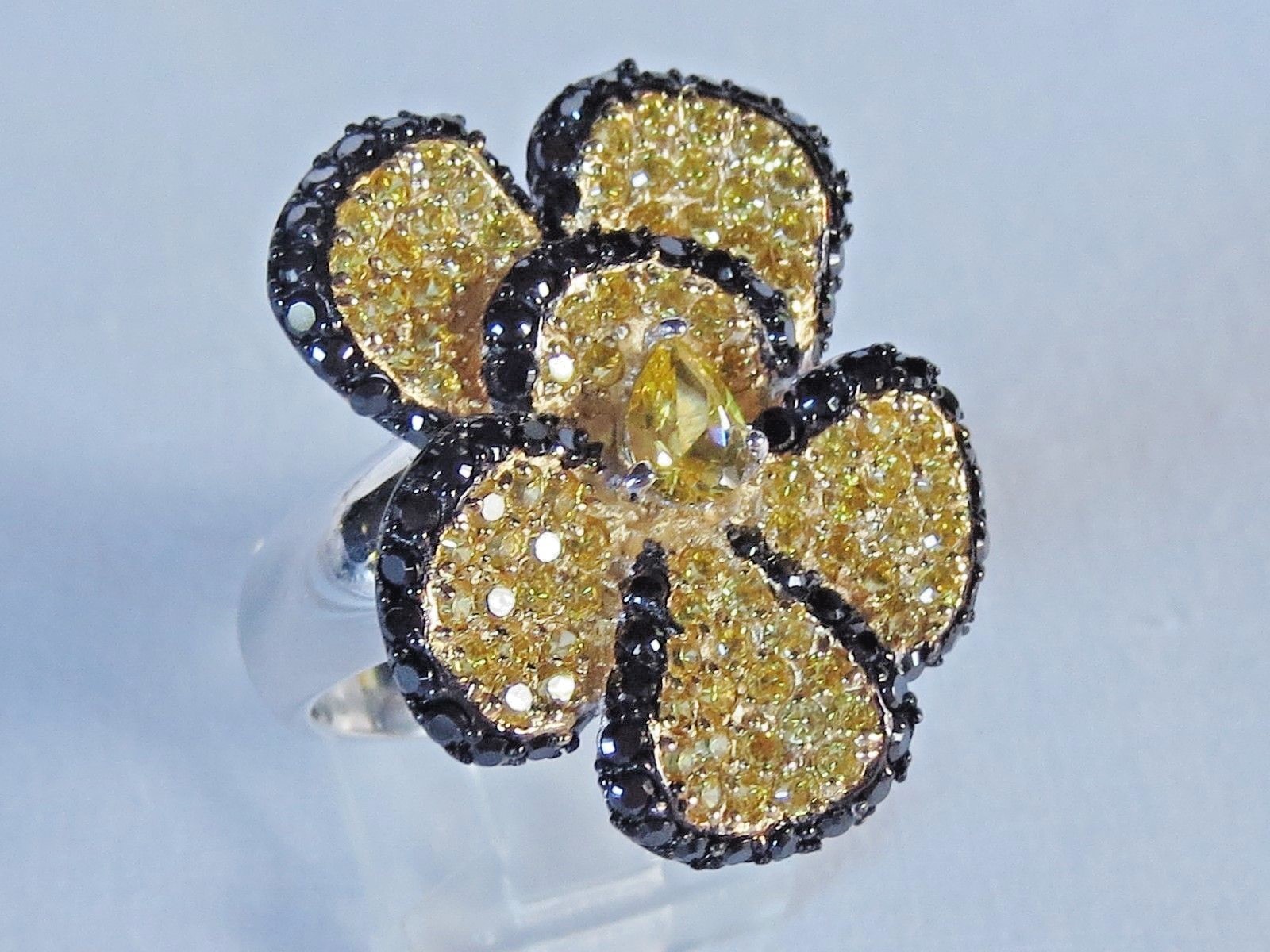 FLOWER SHAPED RING SOLID .925 STERLING SILVER - SIZE 9.25 | eBay