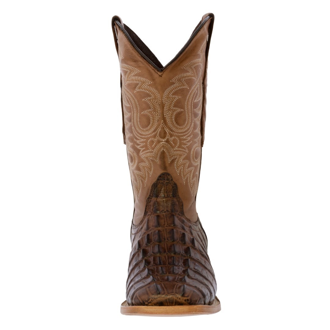 Mens Brown Crocodile Alligator Tail Rodeo Boots Cowboy Dress Square Toe ...