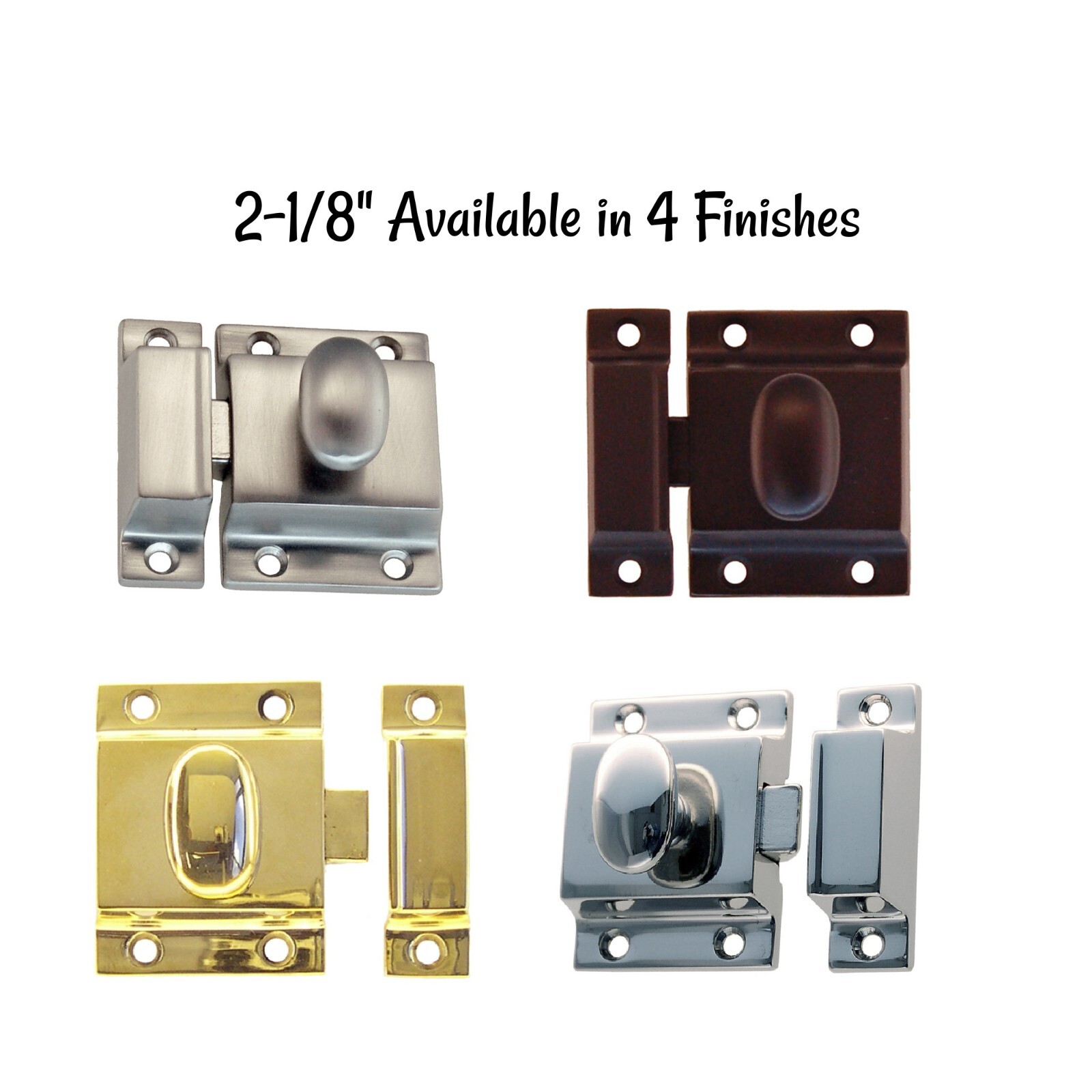 2-1/8" Flush Mount CABINET LATCH - Cast Brass Latch Brushed Nickel ...