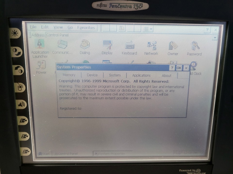 Vintage 1990's Fujitsu PenCentra 130 Handheld PC Windows CE (Powers On ...