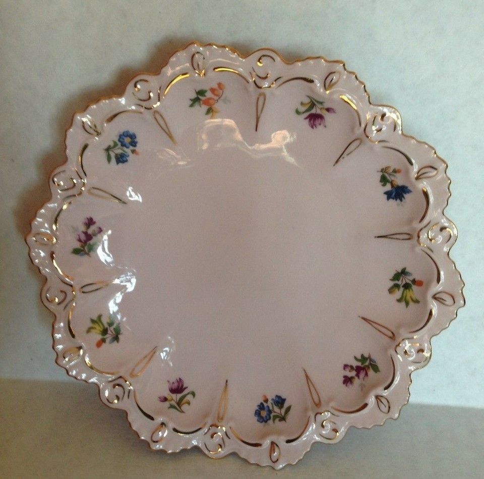 9PCS NEW Vintage H&C Czechoslovakia Hand Painted Rosa Pink Tea Cups Tea ...