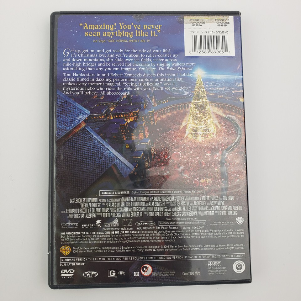 The Polar Express Movie DVD (Full Screen Edition) Family Christmas ...