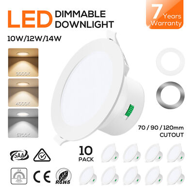 LED DOWNLIGHTS KIT 10W 12W 14W DIM WARM COOL WHITE DAYLIGHT IP44 70MM ...