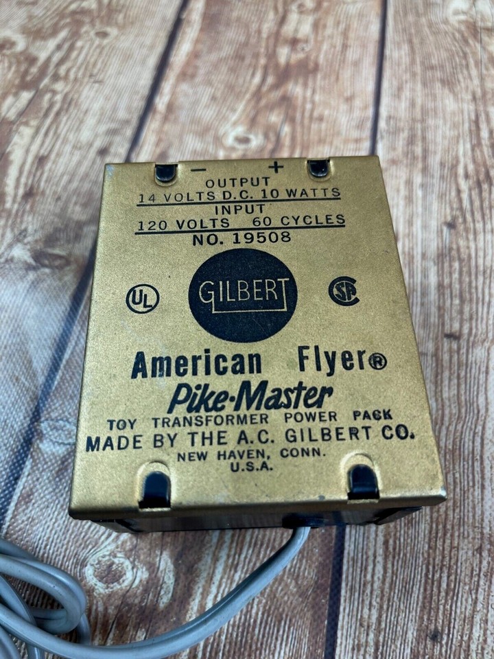Gilbert American Flyer Pike Master Toy Transformer Power Pack NO.19508 ...