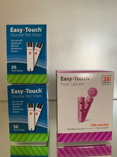 Easy Touch Blood Glucose Test Strips 100 Ct PLUS 100 Lancets 28 g. EXP ...