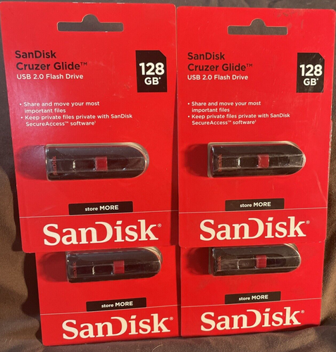 4 SanDisk 128GB Cruzer GLIDE USB 2.0 Flash Drive SDCZ60-128G-B35 SHIP ...