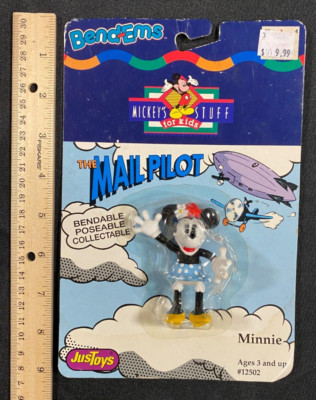 VTG JusToys Bend-Ems Mickey Mouse The Mail Pilot Minnie Mouse New ...