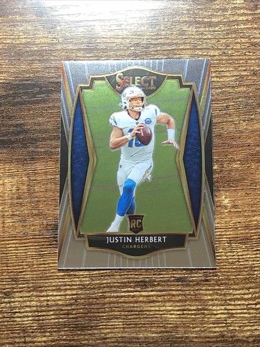 Justin Herbert Rookie Card RC 2020 Panini Select #144 Premier Level ...