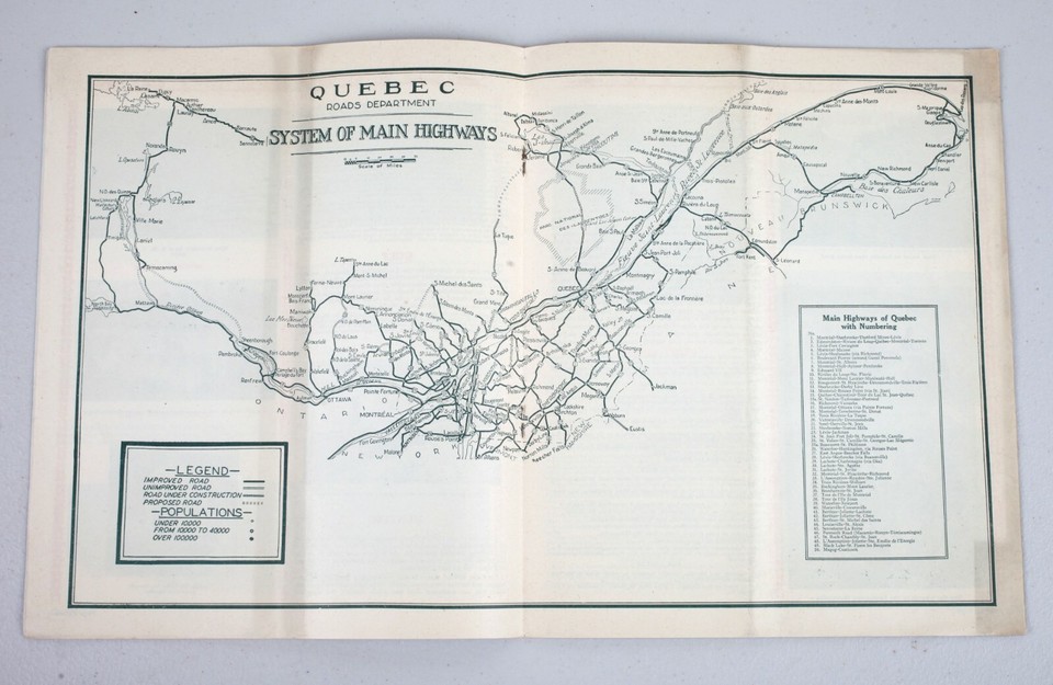 Vintage 1930s Quebec Canada Travel Brochure Tourism Good Roads Province ...