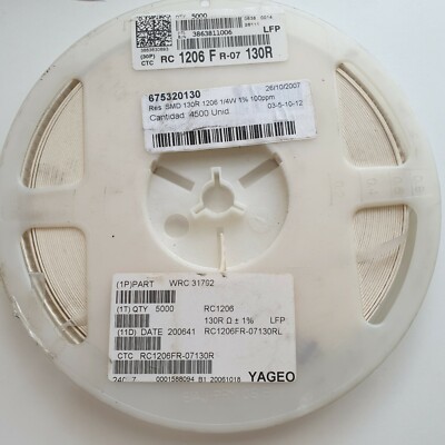 10 x 130R 1/4W 1% 100PPM SMD YAGEO RESISTOR. (R318) CA394U4500F220721 ...