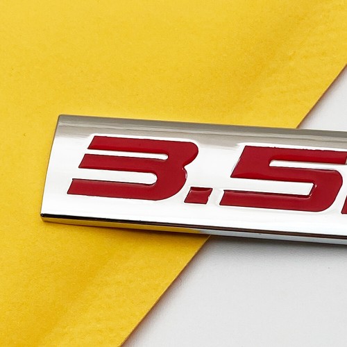 2x Silver & Red 3.5L Fender Trunk Logo Metal V6 V8 Engine Emblem 3D ...