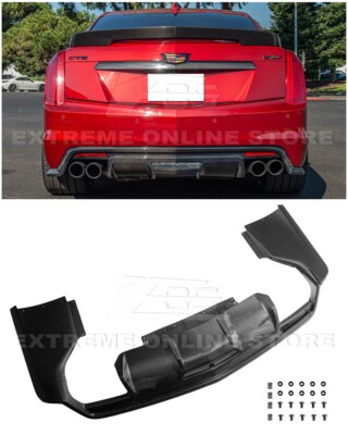 For 16-19 Cadillac CTS-V GM Factory CARBON FIBER Rear Valance Diffuser ...