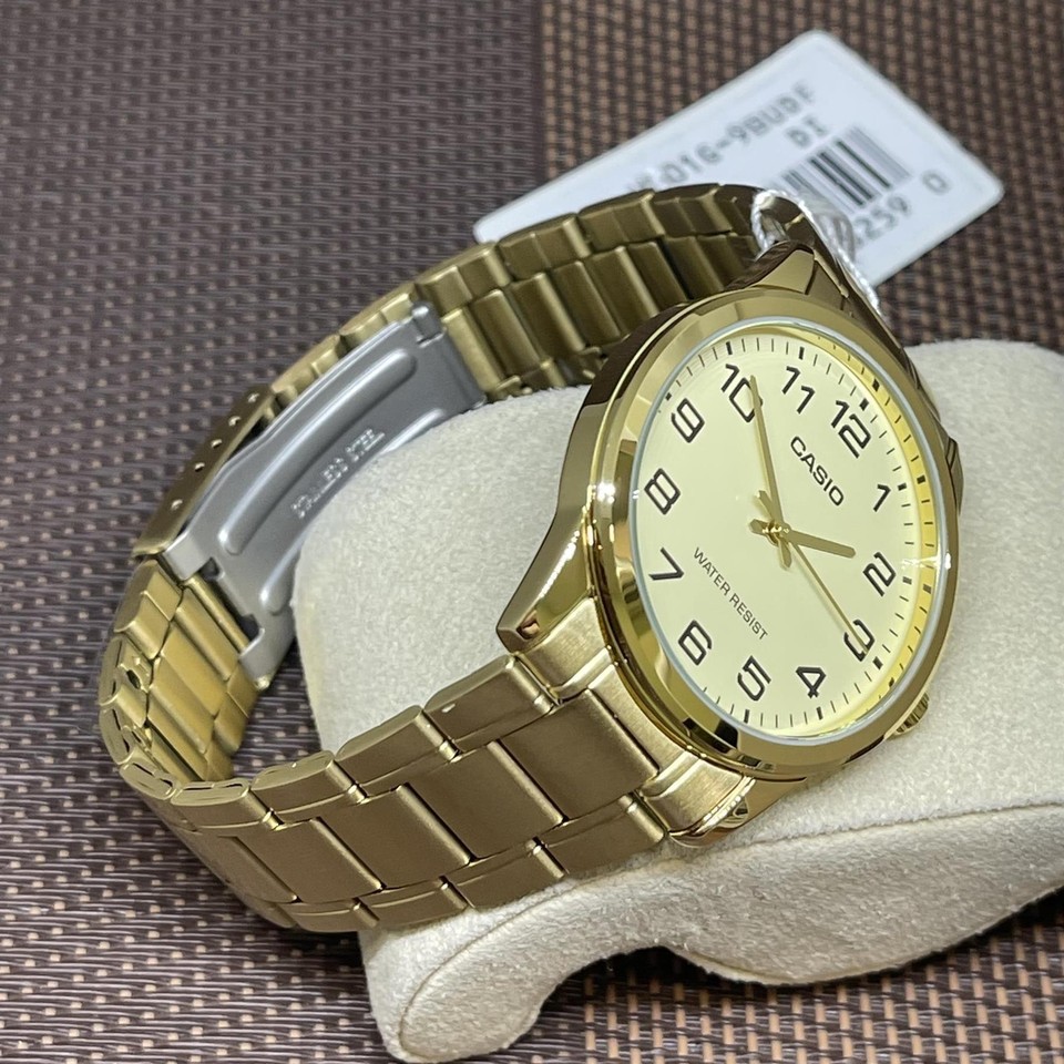 Casio MTP-V001G-9B Men's Champagne Dial Gold Tone Stainless Steel ...