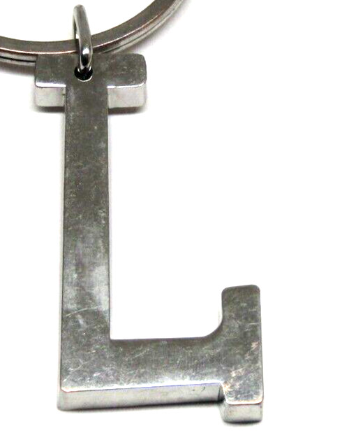 Chrome Silver Large L Initial/ Letter Monogram Keycha… - Gem