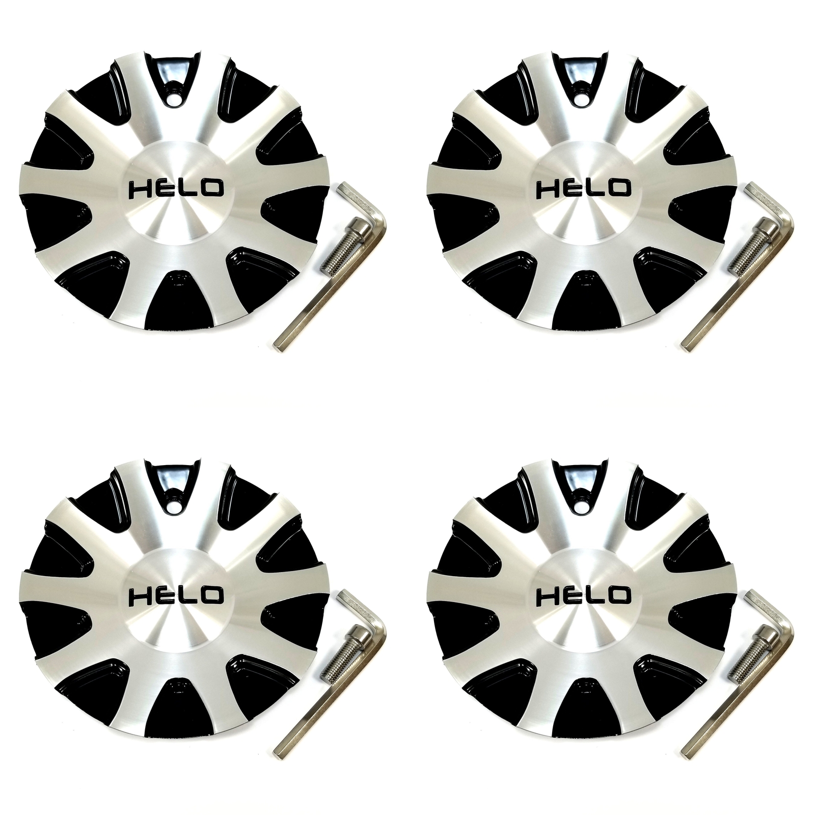 4 Helo Machined Black Wheel Center Hub Caps for 4/5/6Lug HE880 | eBay
