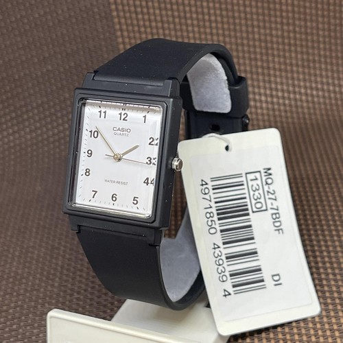 Casio MQ-27-7B Classic Quartz Analog Black Resin Square Analog Men's ...