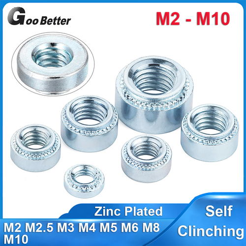Self Clinching Nuts Clinch Swage Inserts Zinc Plated M2 M2.5 M3 M4 M5 ...