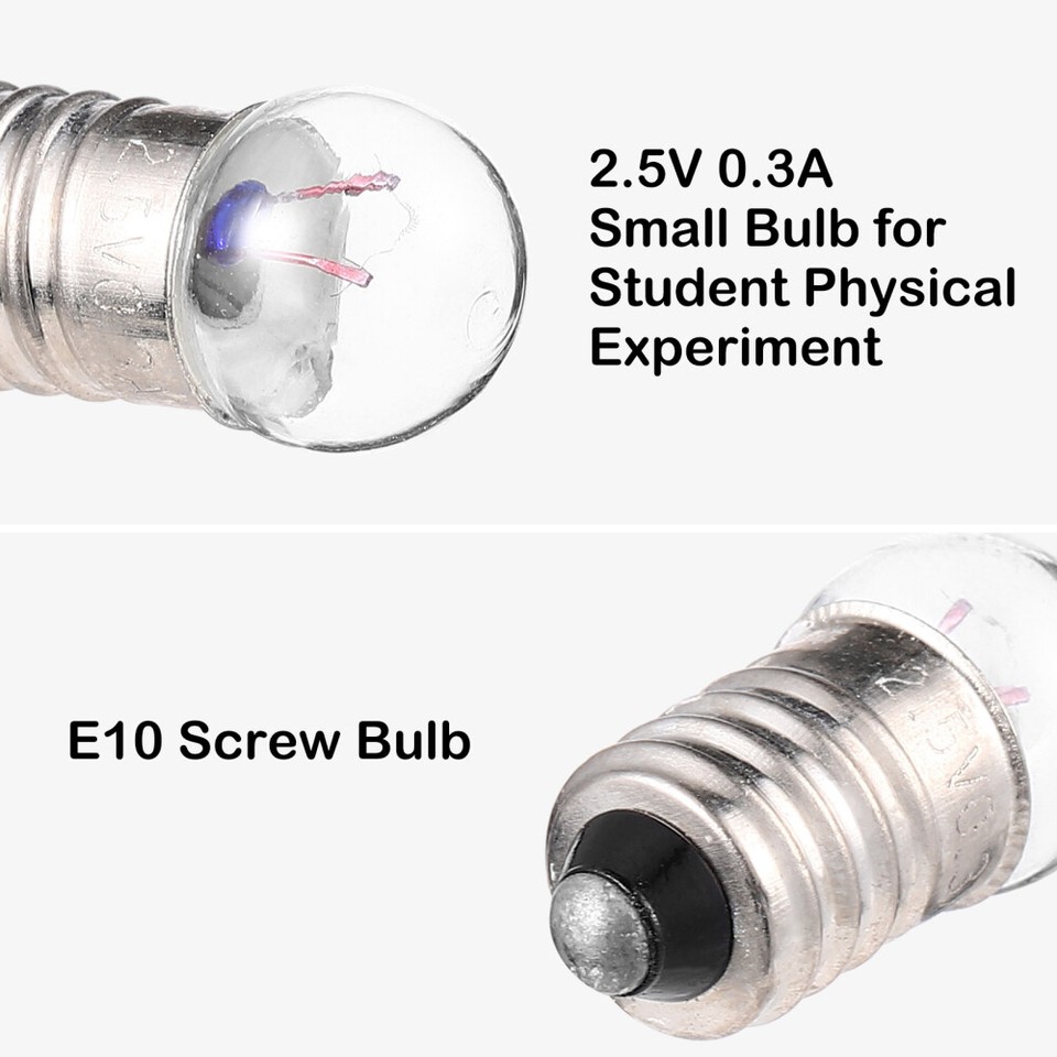 10pcs Pack Of 10 E10 Miniature Screw Base Light Bulbs Iments | eBay