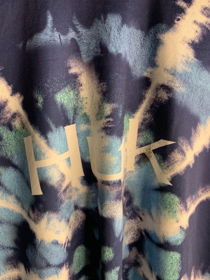 HUK Fishing Shirt Men XLKC Print Icon Performance Crew Wicking Fabric ...