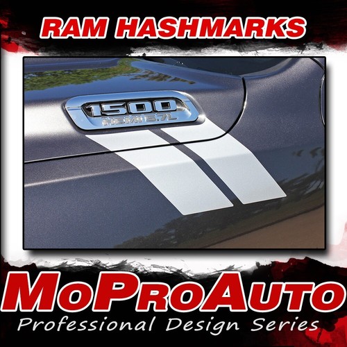 Hood Stripes HASH MARKS Bar Decals Vinyl Graphic for 2019-2024 Dodge ...