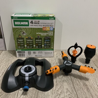 Holman 4 Piece Sprinkler set with Heavy Duty Weighted Base, 7400H UV ...